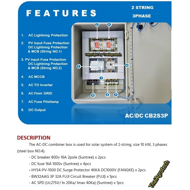 AC-DC combiner box 2string 3phase For Solar Cells | Shopee Malaysia