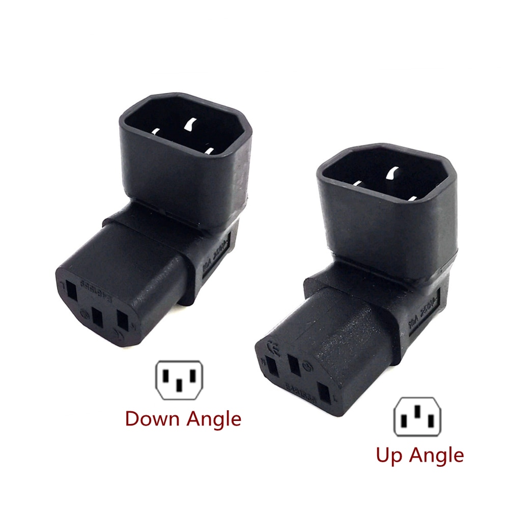 IEC 320 C13 to C14 AC Plug Converter, C14 to C13 Up/Down/Right/Left ...