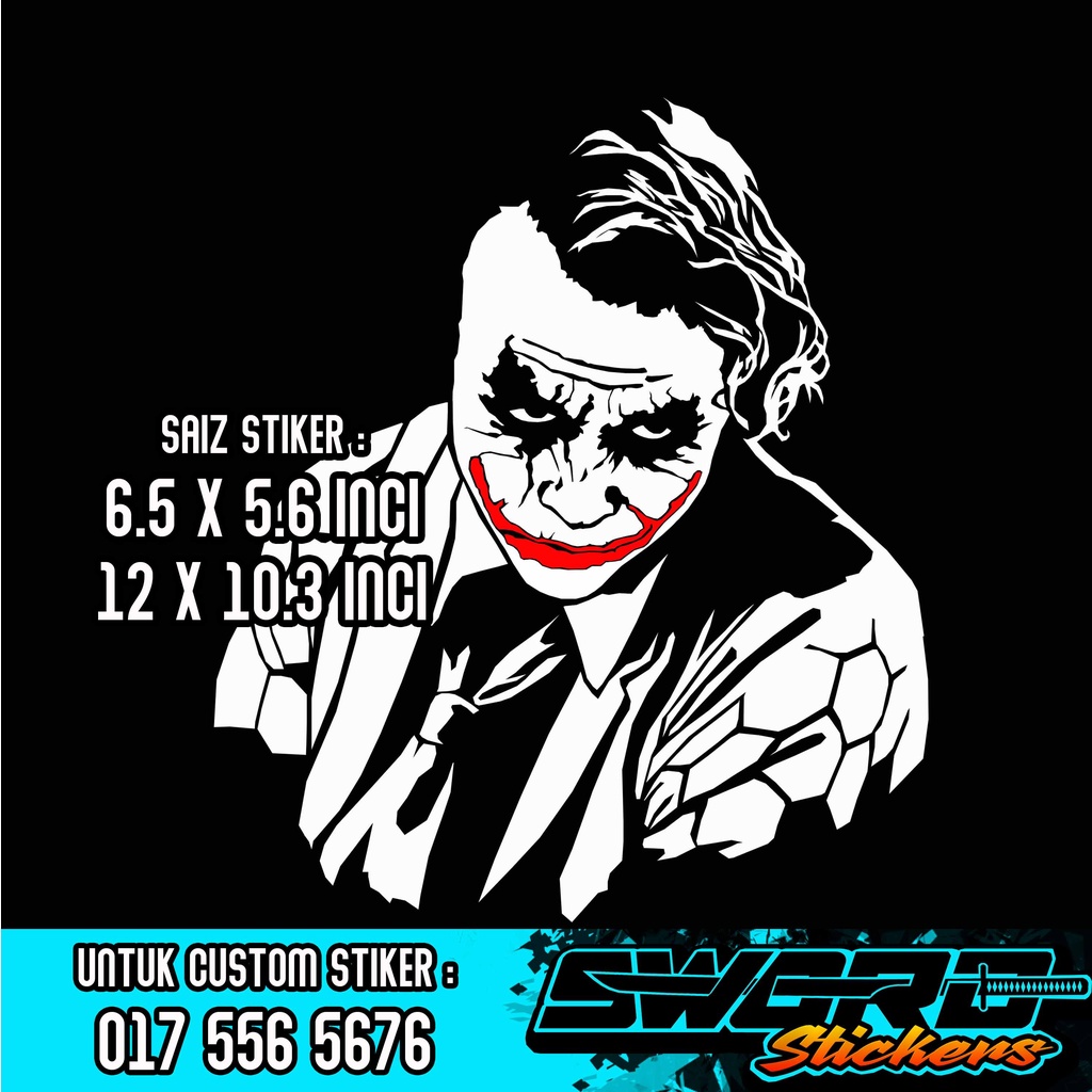 NEW JOKER STICKER / JOKER STIKER / STIKER KERETA / STIKER MOTOR ...
