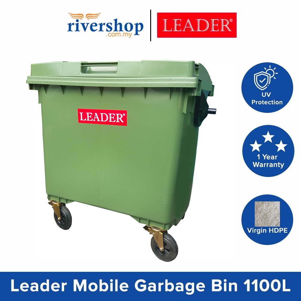 LEADER 1100 Litres Mobile Garbage Bin with 4 wheel BP 1100/ Heavy Duty ...
