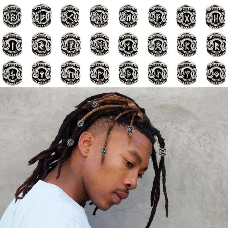 ESP 48 x Dreadlock Beard Bead Silver DIY Jewelry Hair Decor for Women ...