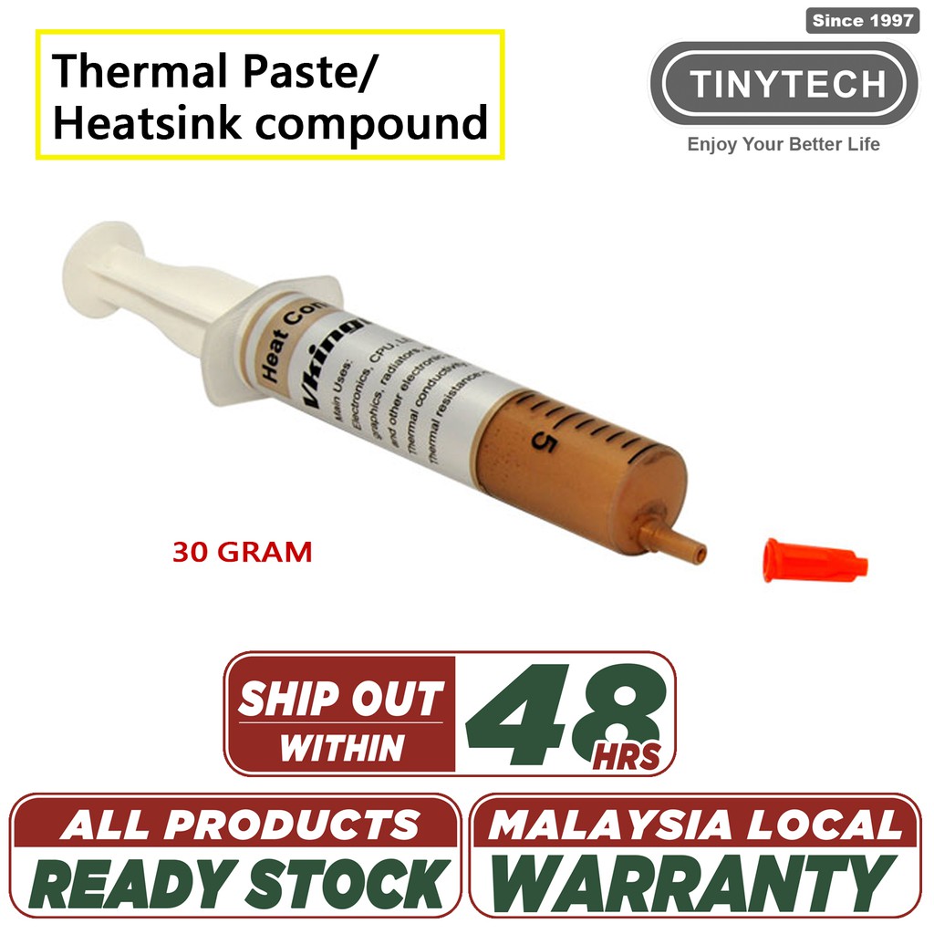 THERMAL GREASE 30G GOLD COLOR HEATSINK COMPOUNDS Thermal paste Tinytech(FAN-HEAT/G30G) | Shopee ...