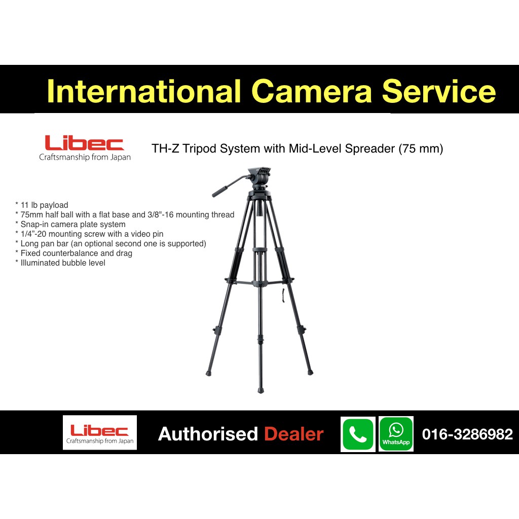 Libec Th Z Tripod System With Mid Level Spreader 75 Mm Shopee Malaysia