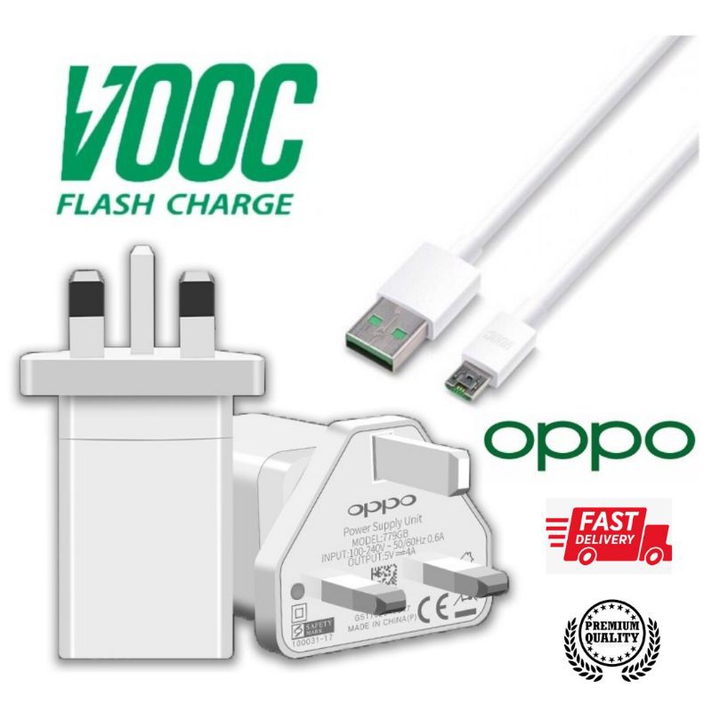 OPPO VOOC CHARGER 5V4A 20W Support VOOC Flash Charge with Micro USB ...