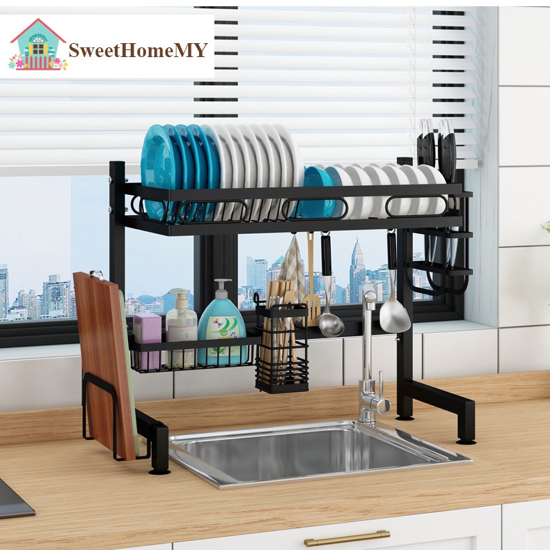 Ready Stock~ Stainless Steel Kitchen Dish Rack Rak Pinggan Rak Dapur ...