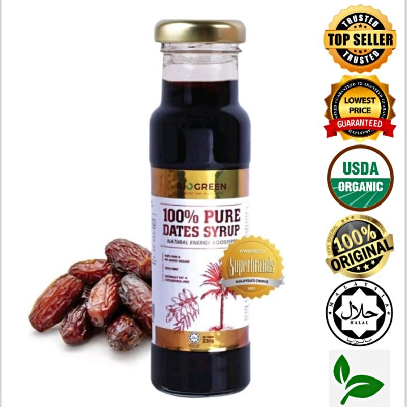 BIOGREEN 100% PURE PRUNE DATES SYRUP 230GM EXP:4/2024 HALAL | Shopee ...