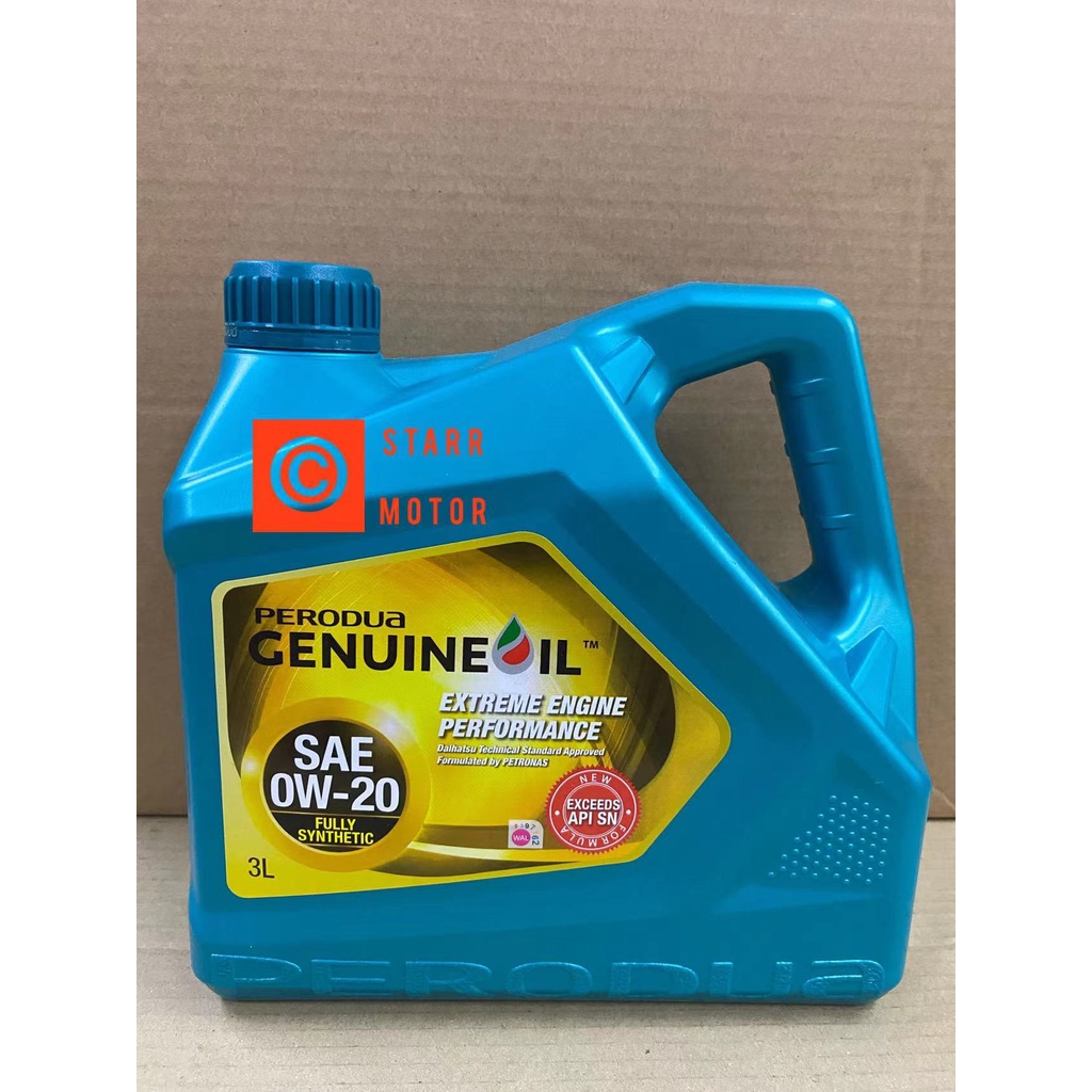 PERODUA SAE 0W-20 3L AXIA BEZZA 1.0 NEW MYVI ENGINE OIL FULLY SYNTHETIC ...