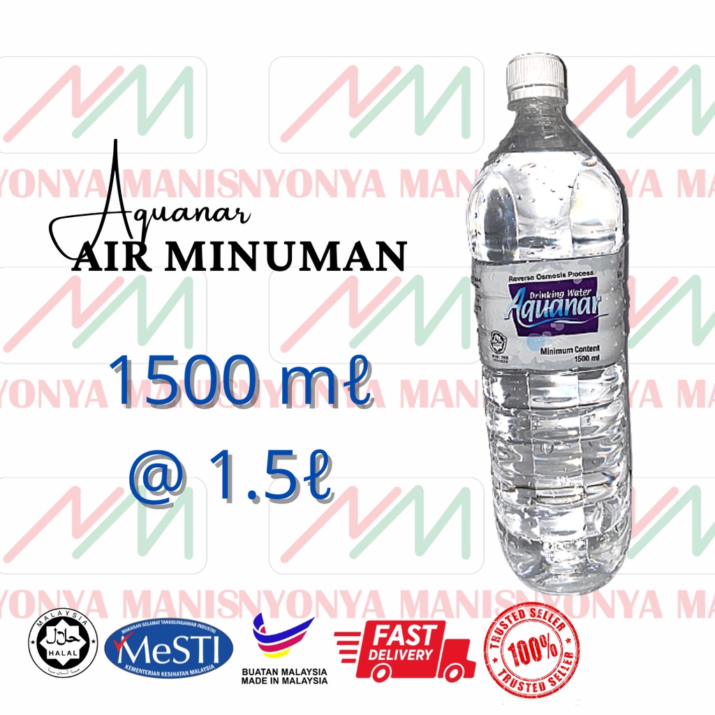 [PRODUK MUSLIM] AIR MINUMAN AQUANAR / DRINKING WATER 500ML (24 botol ...