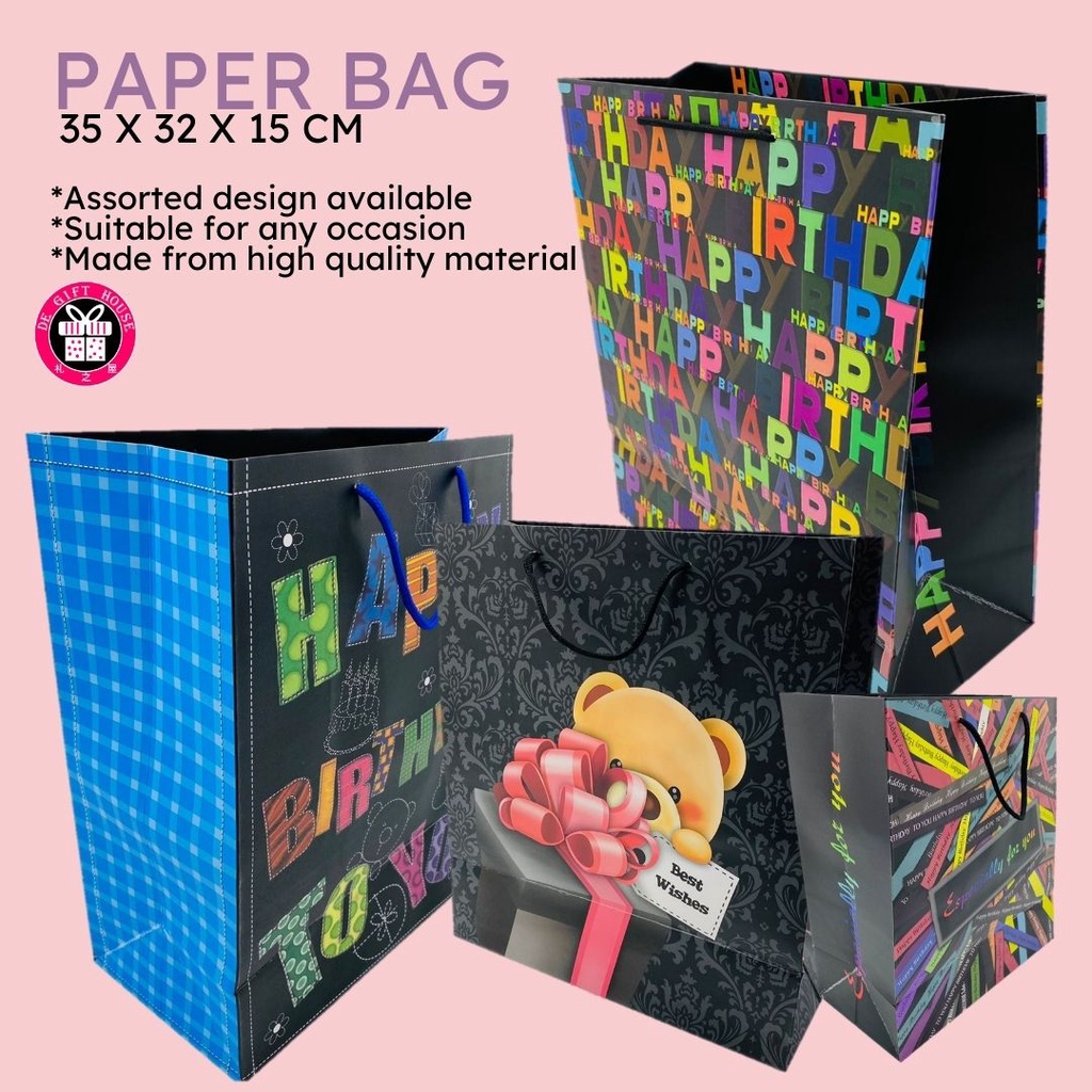 Paper Bag 35x32x15 cm Gift Bag Party Bag Doorgift Paper Bag Murah ...