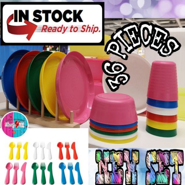 SET PINGGAN BUDAK -36 Pieces plate,bowl,glass,cutlery set(set makanan ...