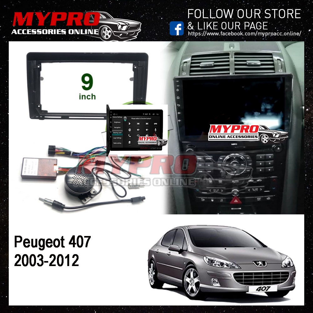 Android 🔥Peugeot 407 2003-2012 ANDROID PLAYER 【Free Camera】 | Shopee ...