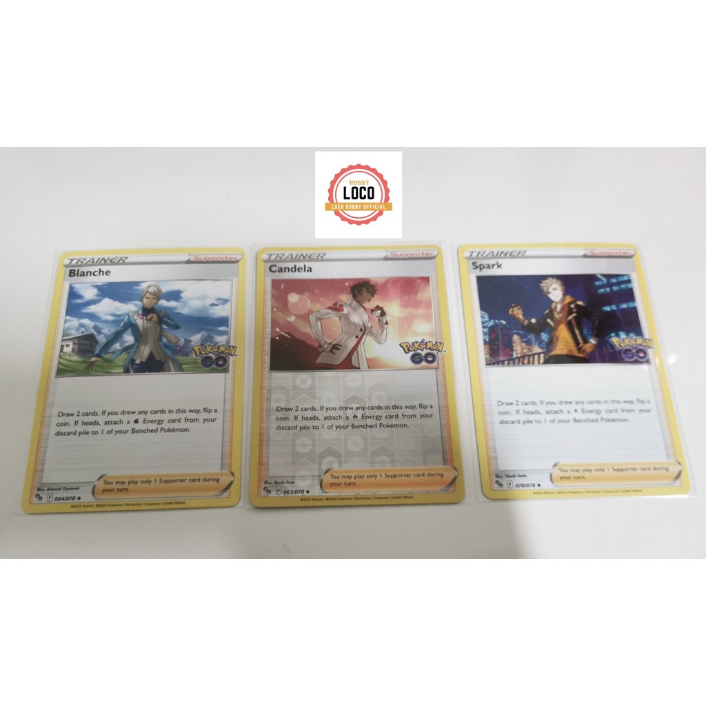 Pokemon Tcg Candela 065/078 & Spark 070/078 & Blanche 064/078 Set From Pokemon Go Booster Pack ...