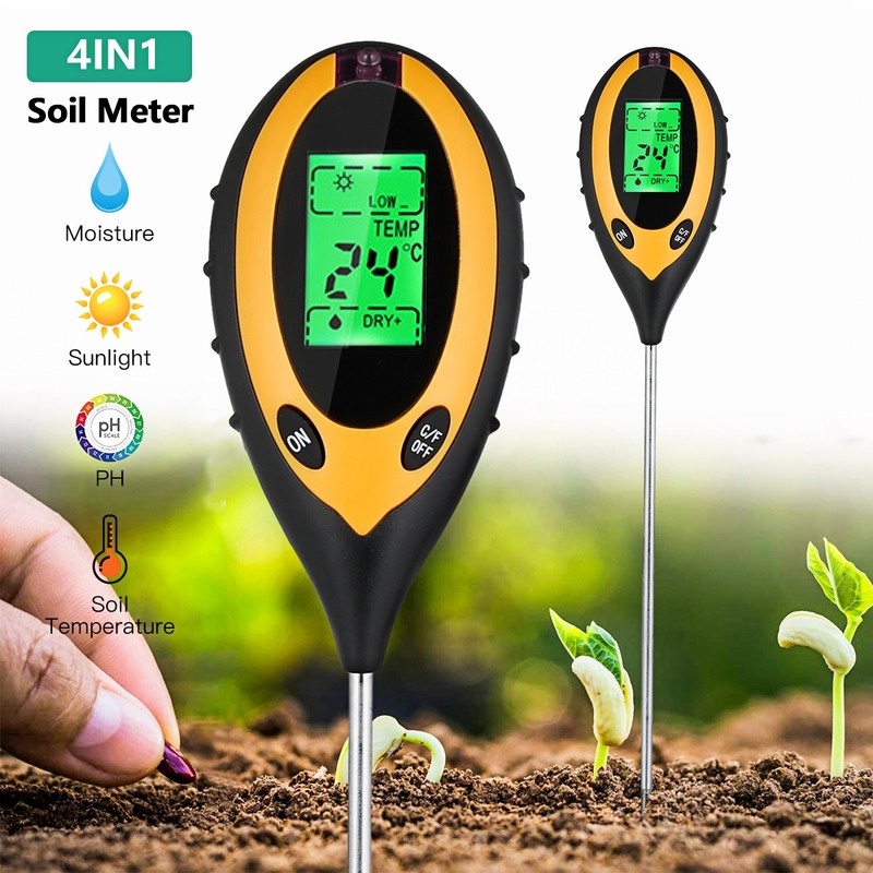 4 In 1 Soil PH Tester Moisture/Temp/Soil Testers PH Light Moisture ...