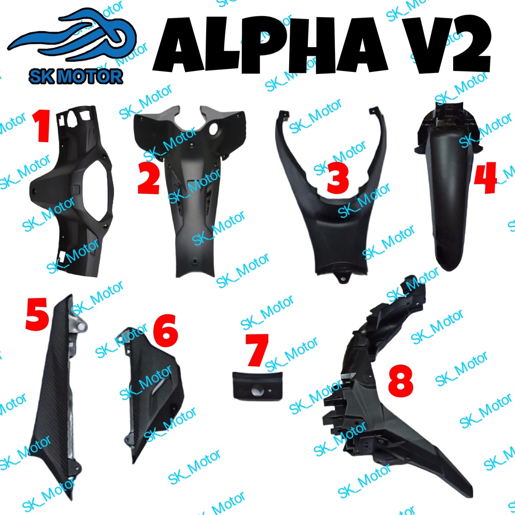 Honda WAVE ALPHA 110 CX V2 Original Inner Cover Full Set Kaver Hitam ...
