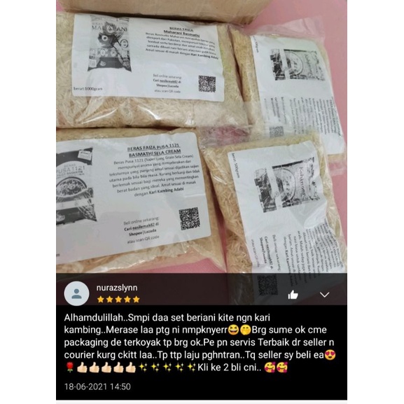 FAIZA Beras Basmathi, Moghul, PUSA, Herba Ponni Taj Mahal REPACK ...