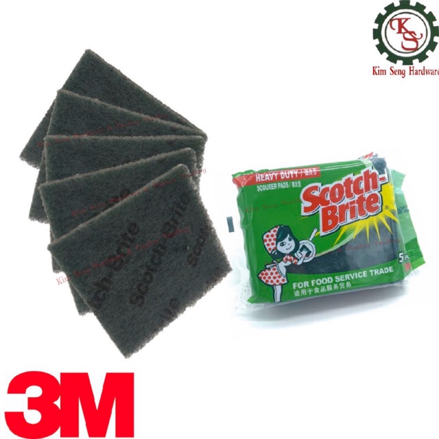 3M Scotch Brite Scouring Pad 5’s Household Cleaning / Sabut Penyental ...