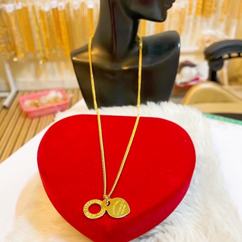 RANTAI LEHER TIFFANI COP 916 ( Emas bangkok / Emas korea 24k ) | Shopee ...