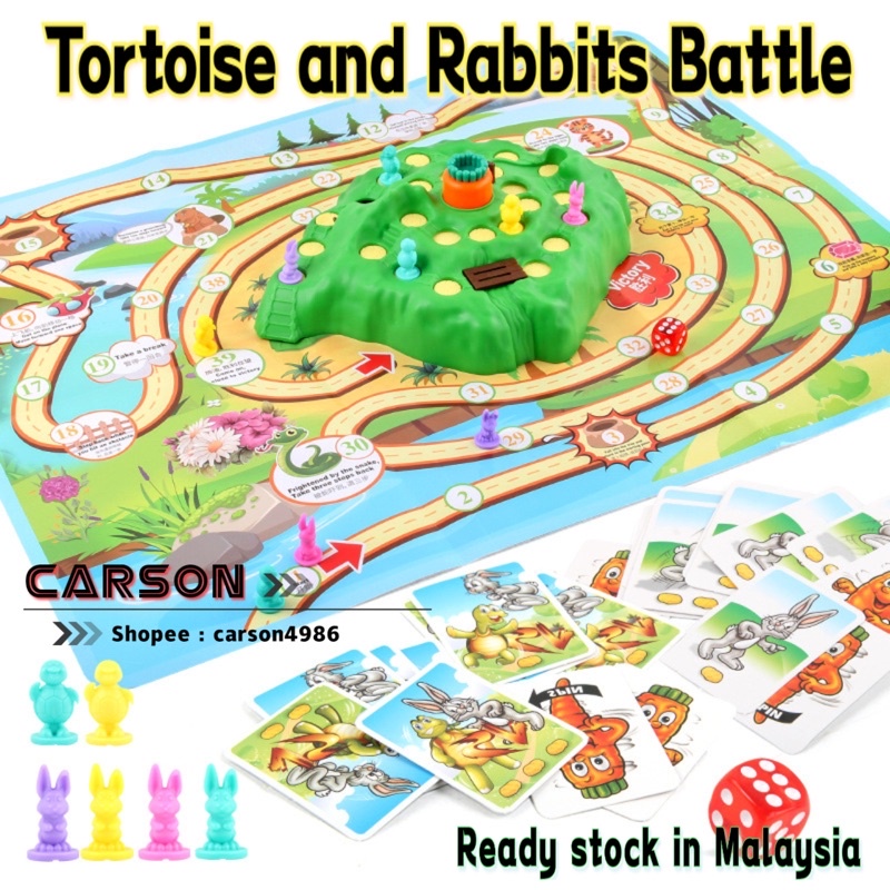 funny tortoise and bunny rabbit cross country Board Games Puzzle ...