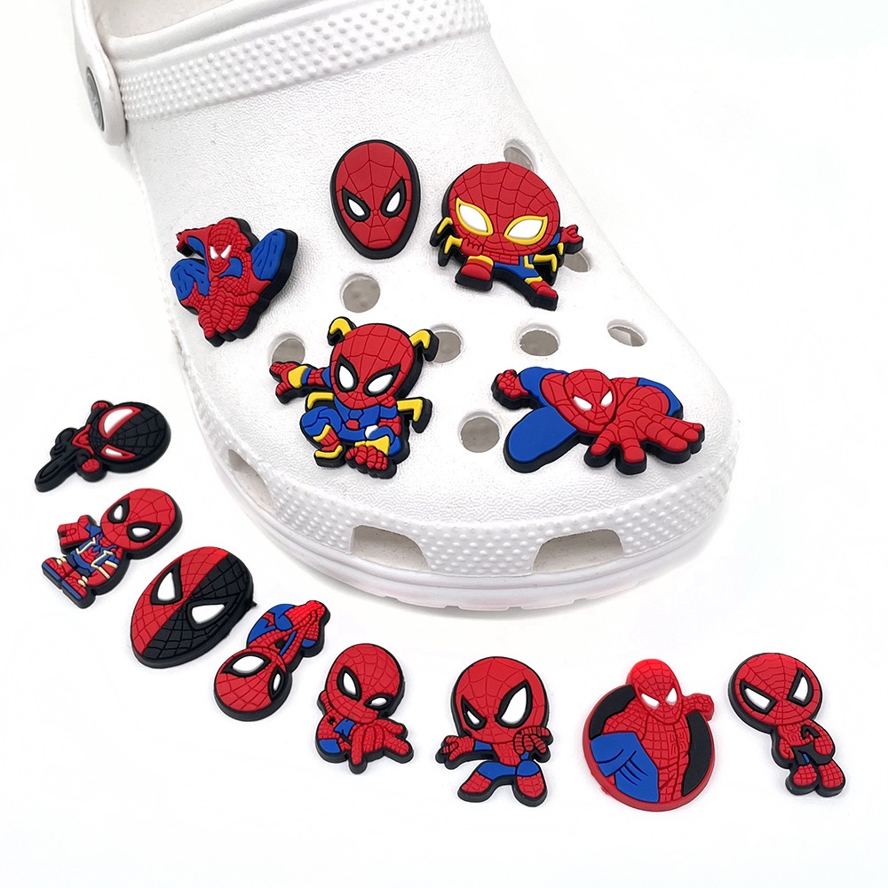 spiderman PVC jibbitz crocs charm crocs button DIY 洞洞鞋 selipar crocs ...