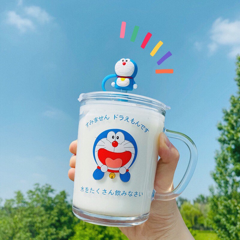 Doraemon milk cup Doraemon glass cup with graduation | Shopee Malaysia