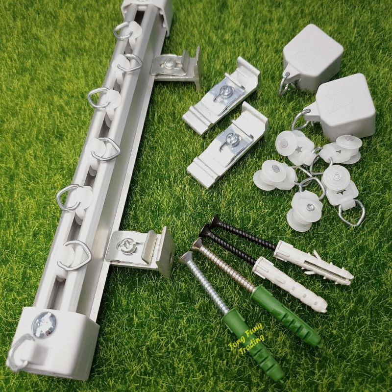 Ready Stock Single Set Besi Langsir Rod Curtain Rail Aluminium Complete ...