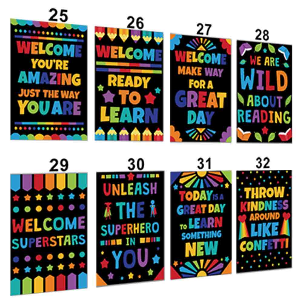 32PCS Classroom Poster, Inspiring Quotes, Positive Words Display Room ...