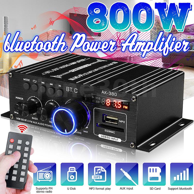 800W bluetooth HiFi Power Amplifier Mini Audio Digital Stereo FM Car ...