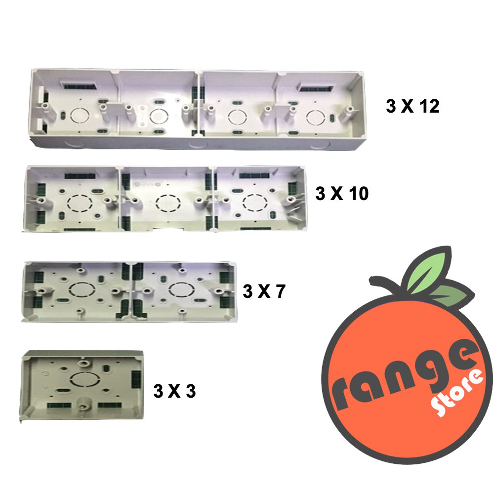 PVC Box Surface Type Nut Box/ Electrical Box/ Base 3x3 / 3x7 / 3x10 ...