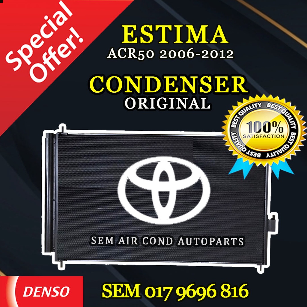 TOYOTA ESTIMA ACR50 2006-2012 YEAR ORIGINAL DENSO ND CONDENSER/ KONDENSER (CAR AIRCOND SYSTEM ...