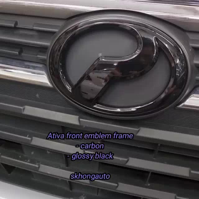Perodua ativa emblem frame plug&play car logo carbon / glossy black ...