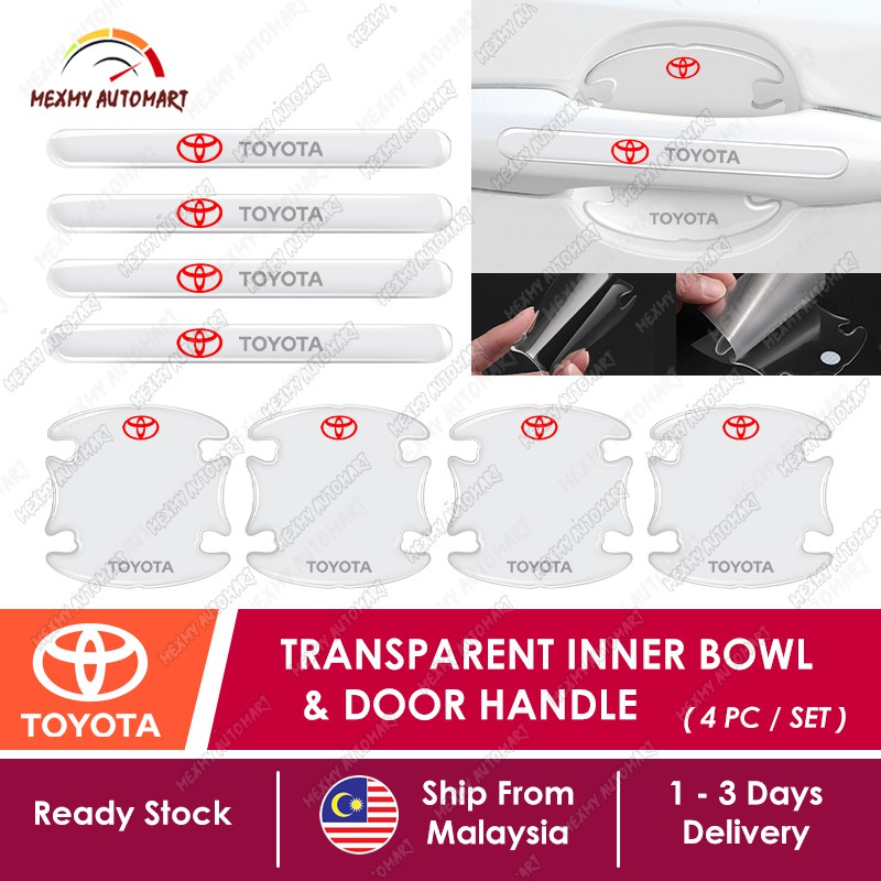 TOYOTA Door Handle Protection Car Inner Door Bowl Transparent scratch ...