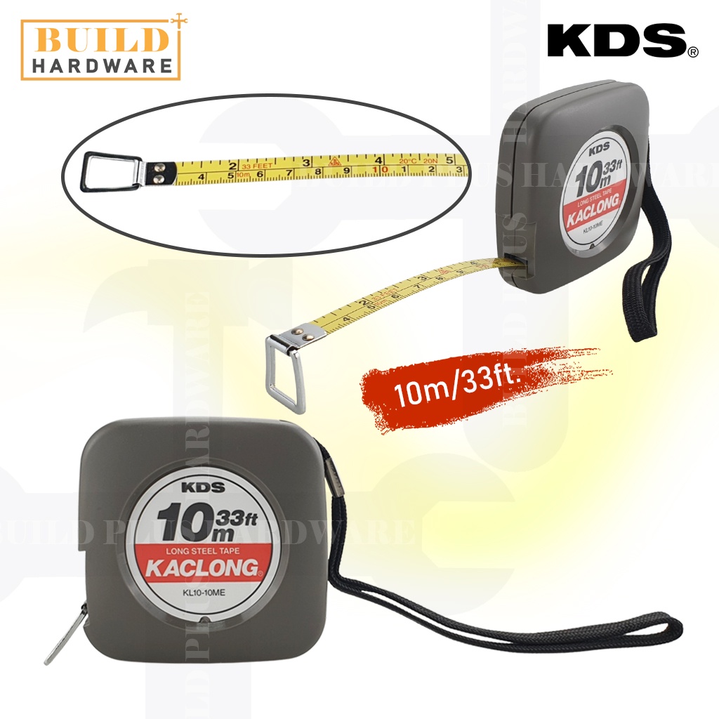 KDS KacLong KL10 Long Steel Tape 10M/20M/30M Measuring Tape 10mm wide Flat Steel Blade Pita ...