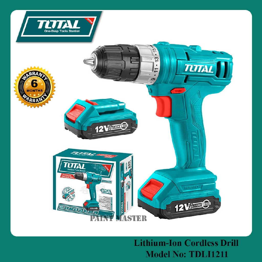 TOTAL 12V Li-ion Cordless Drill - TDLI1211 | Shopee Malaysia