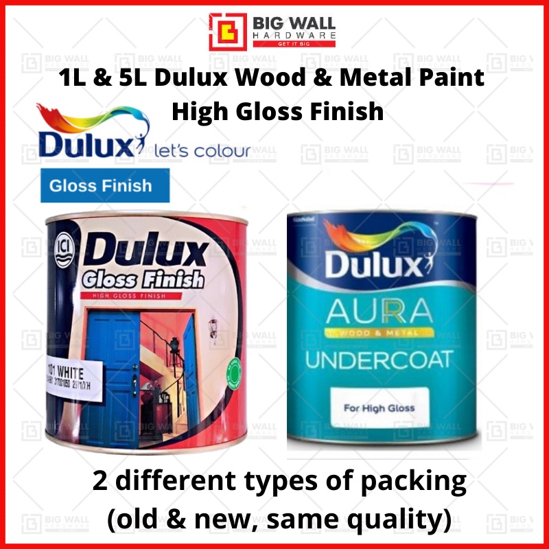 Dulux 1L/ 5L Wood & Metal Paint Aura High Gloss Finish Cat Rumah Kilat ...