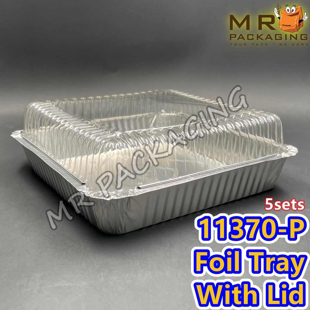 11370-P Aluminium Foil Tray with Clear Lid [ 5sets ± ] Petak / Square ...