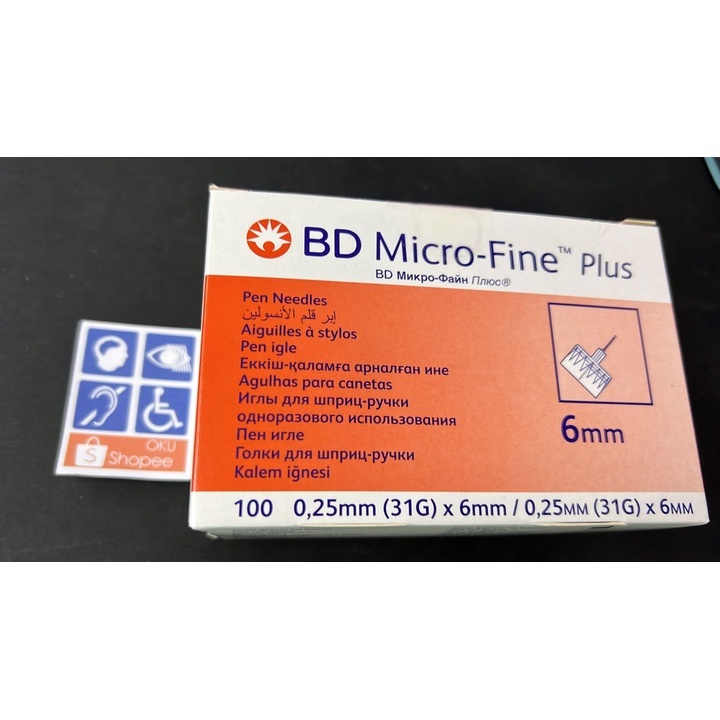 BD Micro-Fine Microfine Ultra Fine Plus 6mm 31G Insulin Pen Needles 100 ...