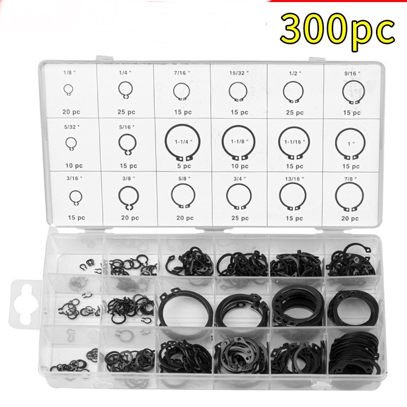 300PCS Circlips for Holes / Circlips for Shafts / E Ring Combination ...