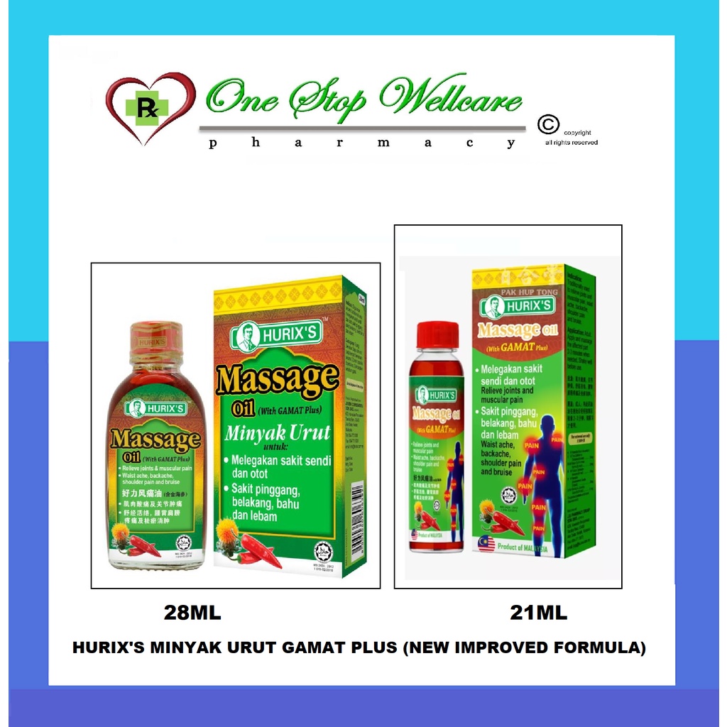 HURIX'S MASSAGE OIL WITH GAMAT PLUS 28ML/21ML (NEW IMPROVED FORMULA) | Shopee Malaysia