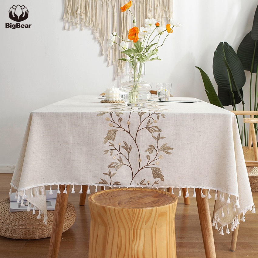 Cotton Linen Table Cloth Nordic 4 6 8 10 Seaters Modern Tablecloth ...