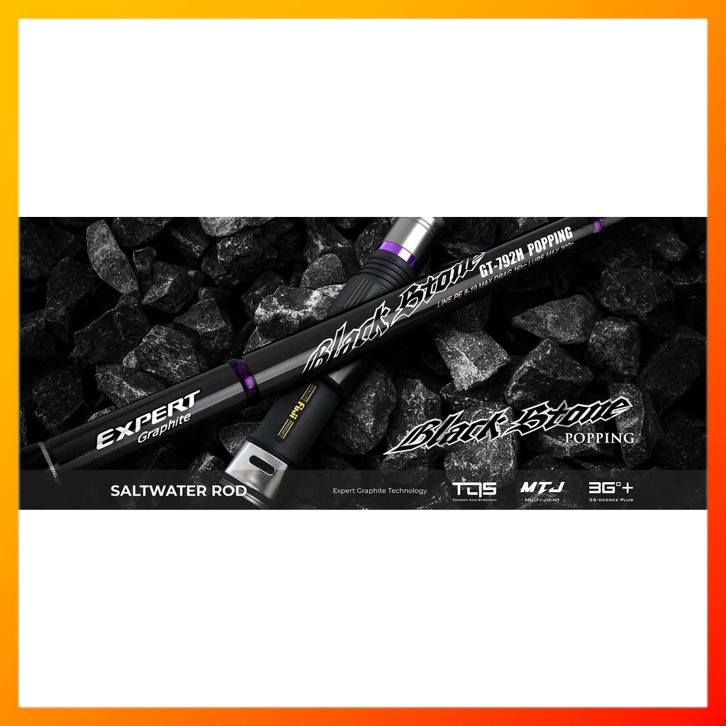 Expert Graphite Black Stone GT Popping Spinning Fishing Rod | Shopee ...
