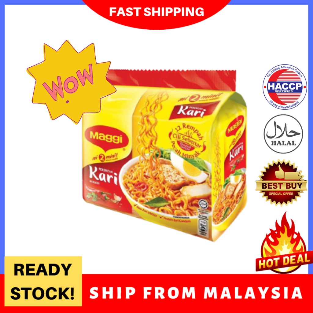 🇲🇾Malaysia Stock🇲🇾 🔥MAGGI 2-Min Curry 5 Packs 🔥79g Maggi Mee/Kari ...