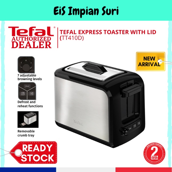 (Ready Stock!!) Tefal Express Toaster With Lid (TT410D) Pembakar Roti ...
