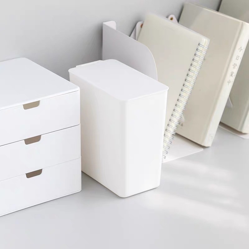 simple minimalist design desk table floor room dustbin trash ...