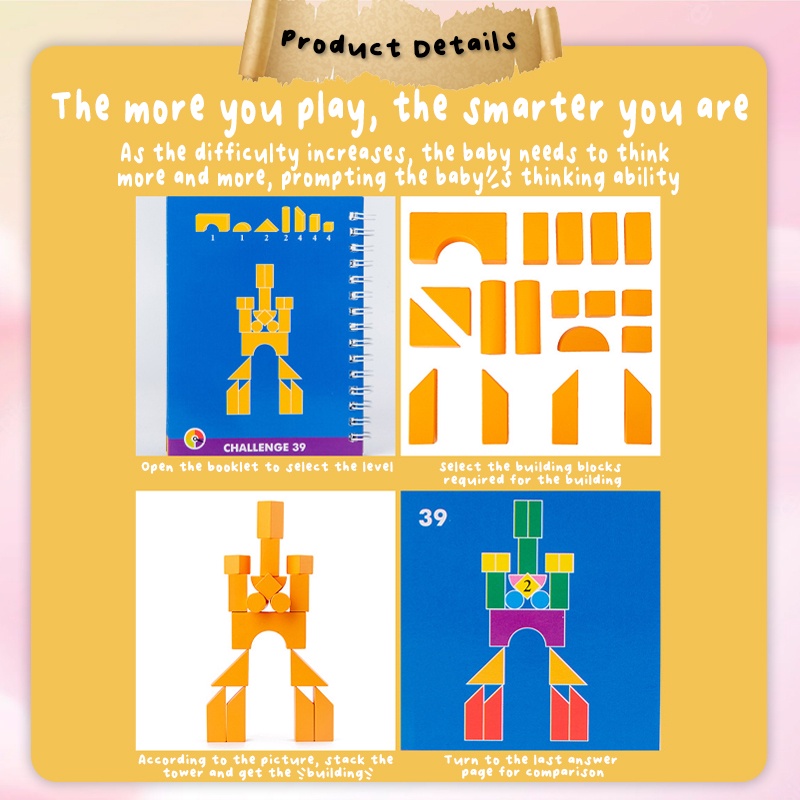 [Little B House] Creative Wooden Balance Building Blocks Construction ...