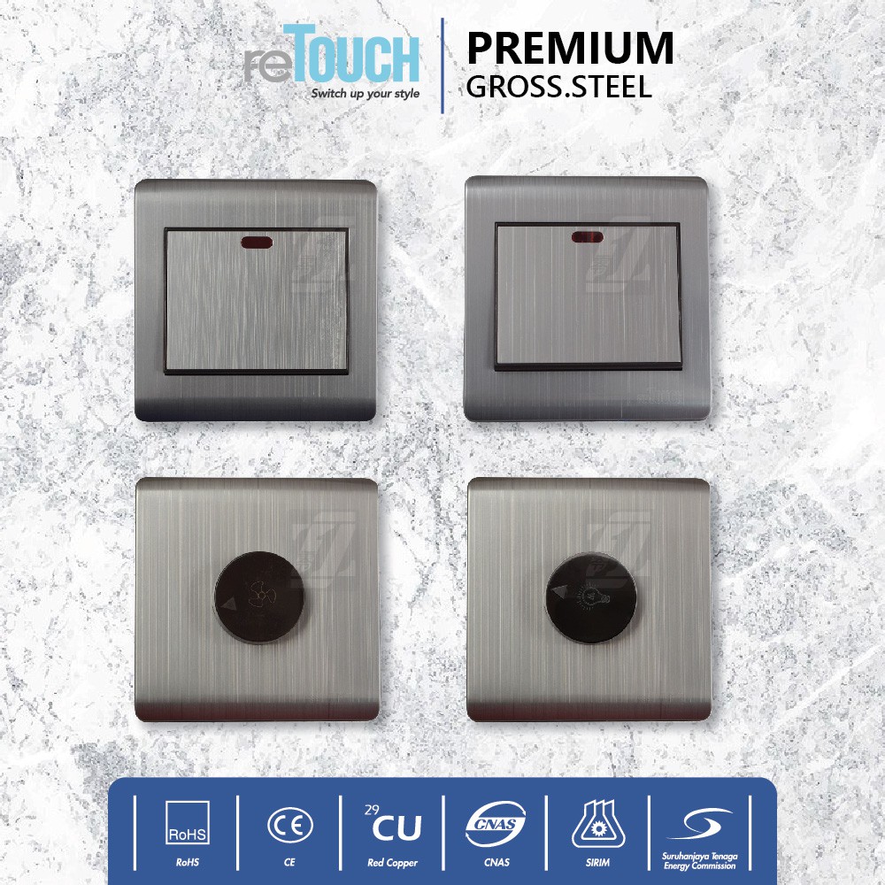 [Sirim] Retouch Premium Gross Steel Aluminium 20A, 45A, Fan Regulator ...