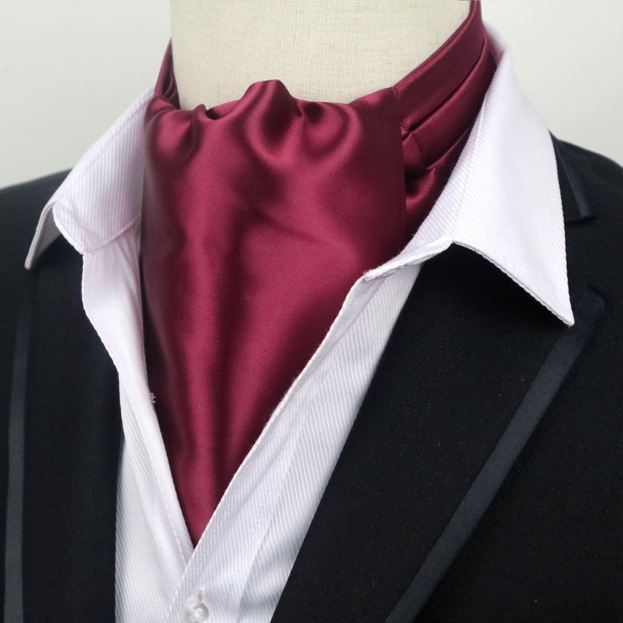 Men Vintage Paisley Polka Dot Wedding Formal Cravat Ascot Scrunch Self ...