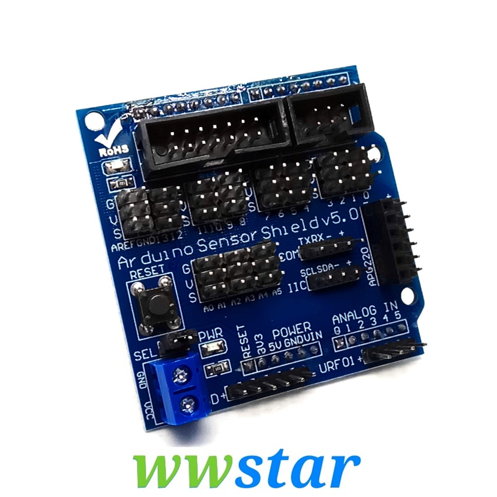 Sensor Shield V5 0 Arduino Uno R3 Expansion Board Shopee Malaysia