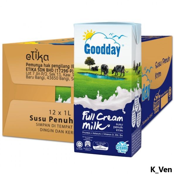 Goodday UHT Milk 1L litre Full Cream/ Low Fat/ Chocolate/ Strawberry/ Kurma/ Susu Goodday 1L ...