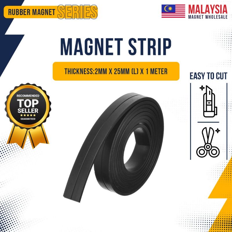 STRONG MAGNET STRIP - Size : 2MM (L) x 25MM (W) x 1 Meter (L) | Shopee ...