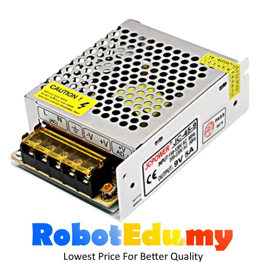[PSU] AC to DC 45W 9V 5A CCTV Alarm LED Electrical Guitar CNC Switching ...